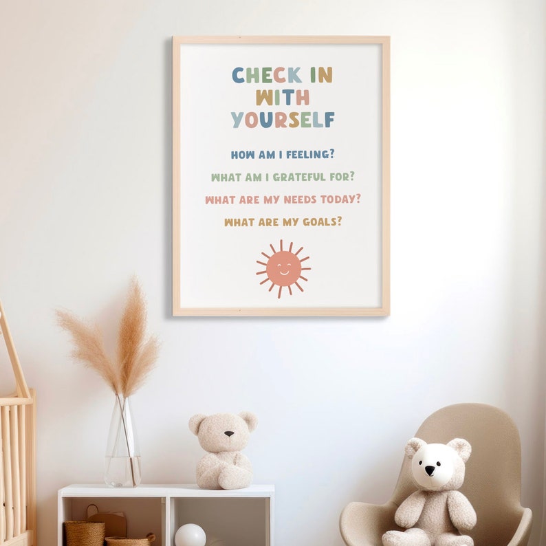 Check in With Yourself, Emotions Poster, Classroom Decor, Playroom ...