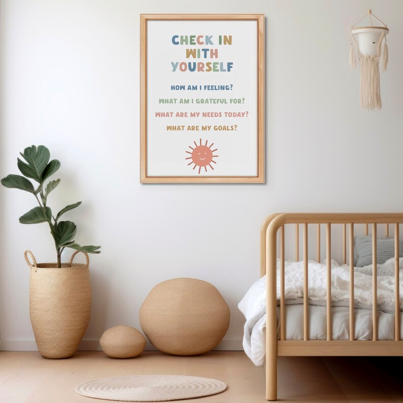 Check in With Yourself, Emotions Poster, Classroom Decor, Playroom ...