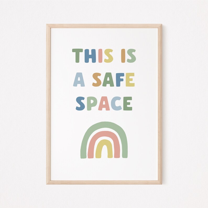 This is a Safe Space, Emotions Poster, Classroom Decor, Playroom Decor ...