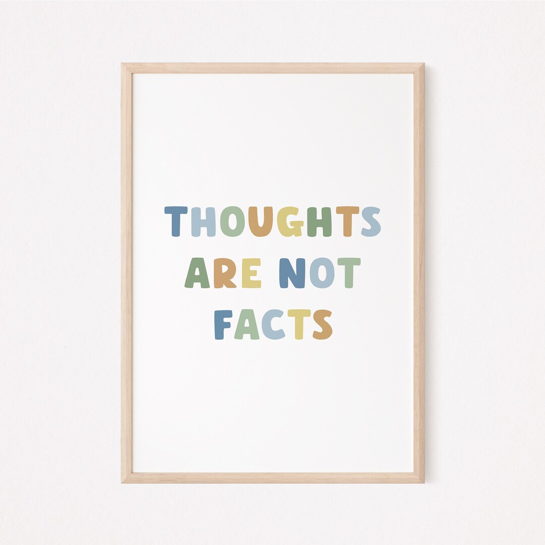 Thoughts Are Not Facts, Emotions Poster, Classroom Decor, Playroom ...
