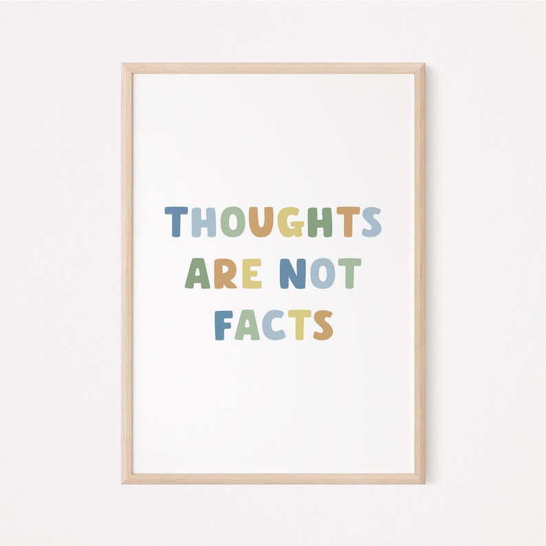 Thoughts Are Not Facts, Emotions Poster, Classroom Decor, Playroom ...