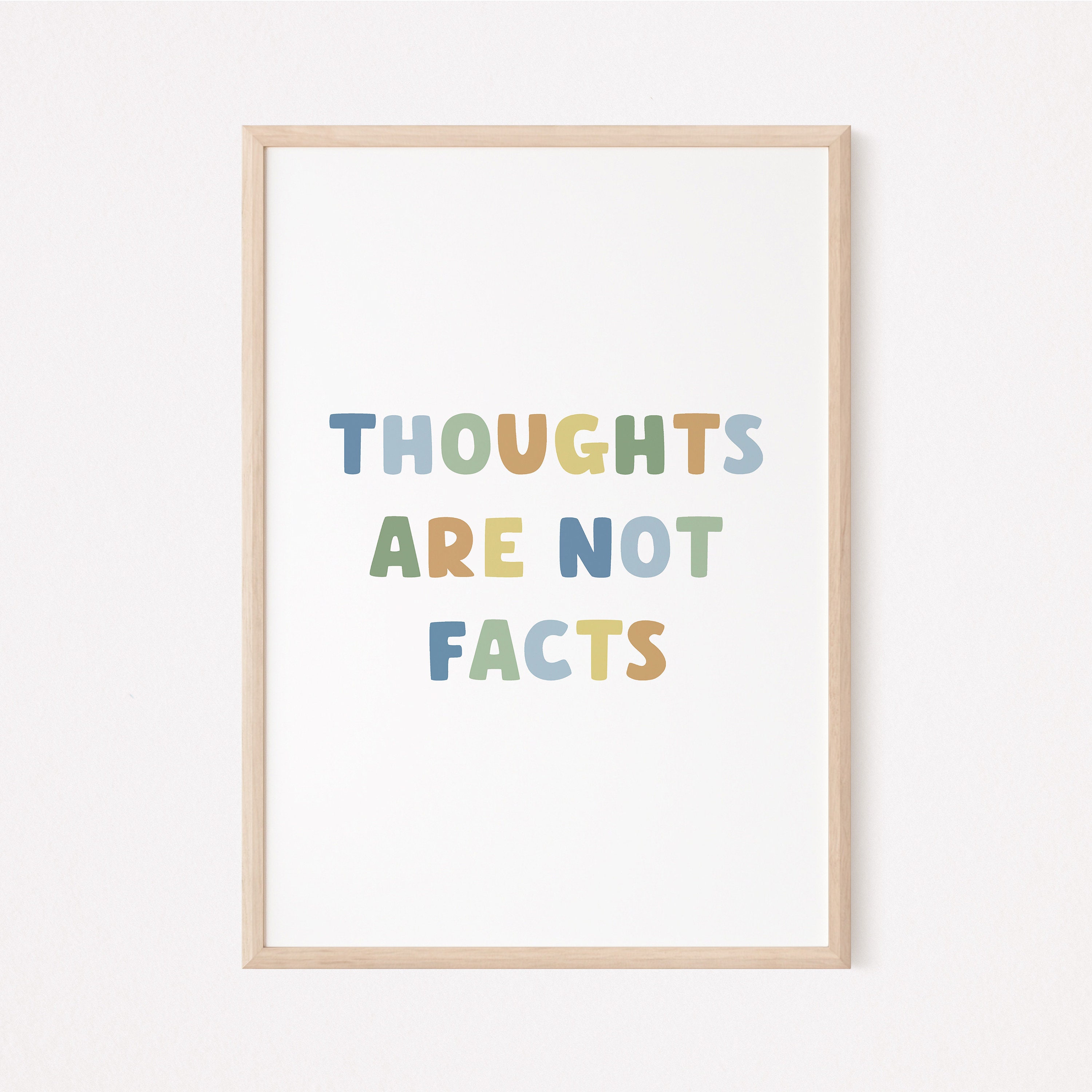 Thoughts Are Not Facts, Emotions Poster, Classroom Decor, Playroom ...