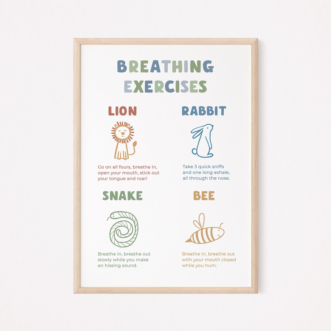 Breathing Exercises, Educational Poster, Classroom Decor, Playroom ...