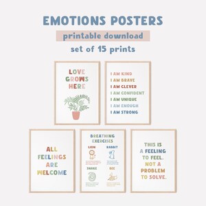 Emotions Posters, Bundle of 15 Prints, Classroom Decor, Playroom Decor ...