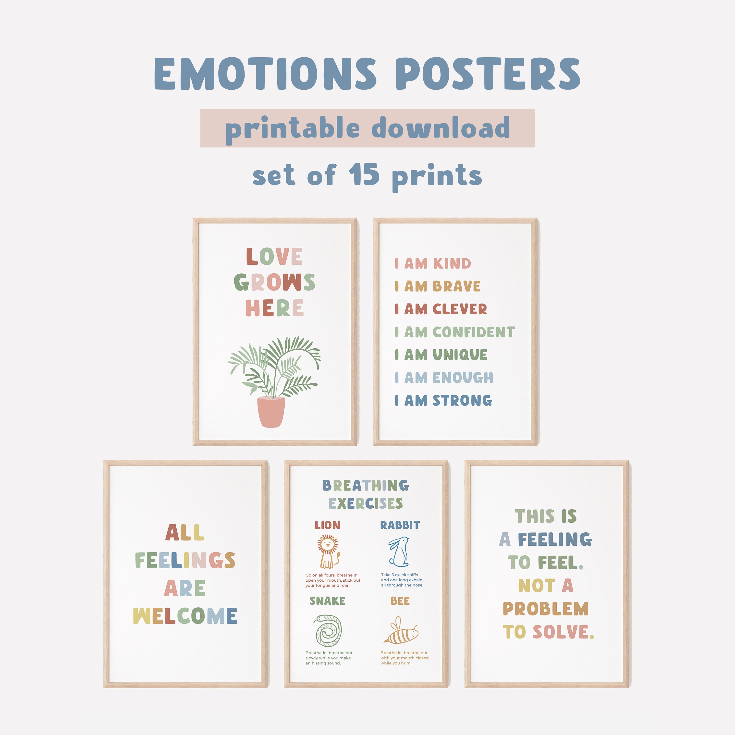 Emotions Posters, Bundle of 15 Prints, Classroom Decor, Playroom Decor ...