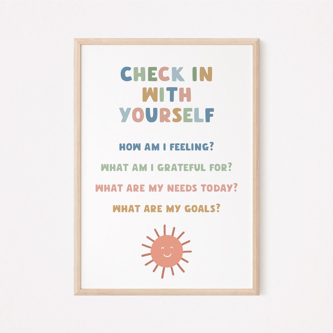 Check in With Yourself, Emotions Poster, Classroom Decor, Playroom ...