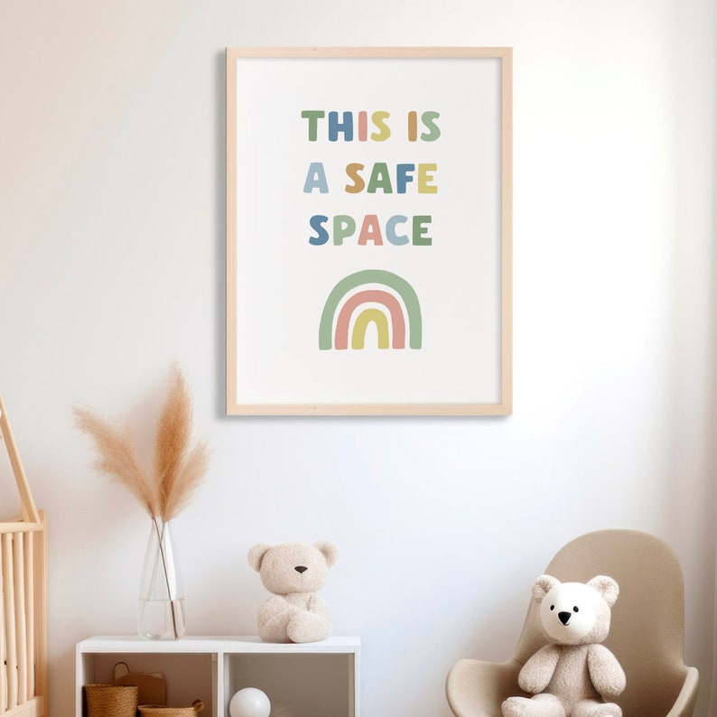 This is a Safe Space, Emotions Poster, Classroom Decor, Playroom Decor ...