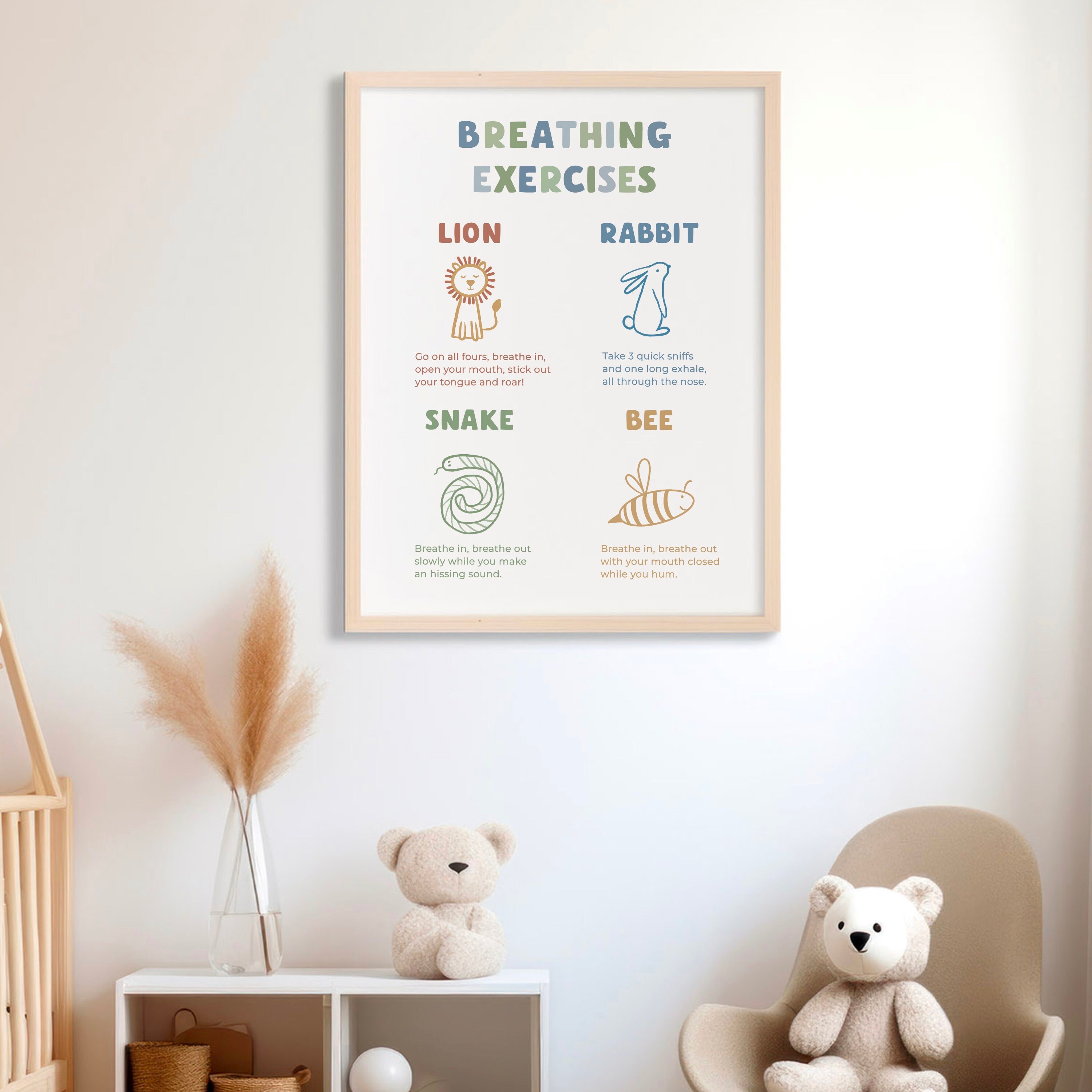 Breathing Exercises, Educational Poster, Classroom Decor, Playroom ...