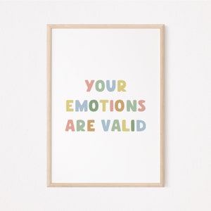 Your Emotions Are Valid, Emotions Poster, Classroom Decor, Playroom ...