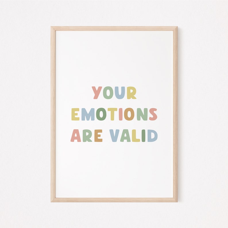 Your Emotions Are Valid, Emotions Poster, Classroom Decor, Playroom ...