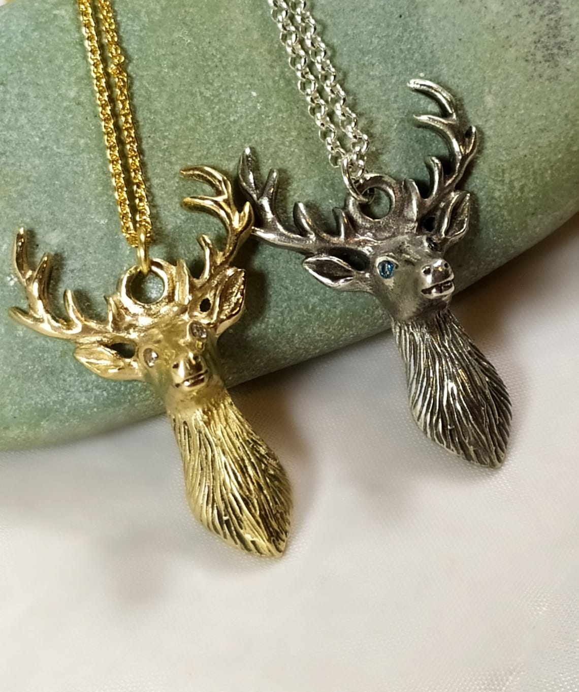 Gold Stag Diamond Pendant - Etsy