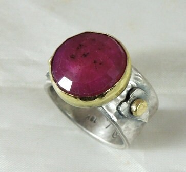 Ruby Ring Natural Ruby Solitaire Ring Statement Ring 18 | Etsy