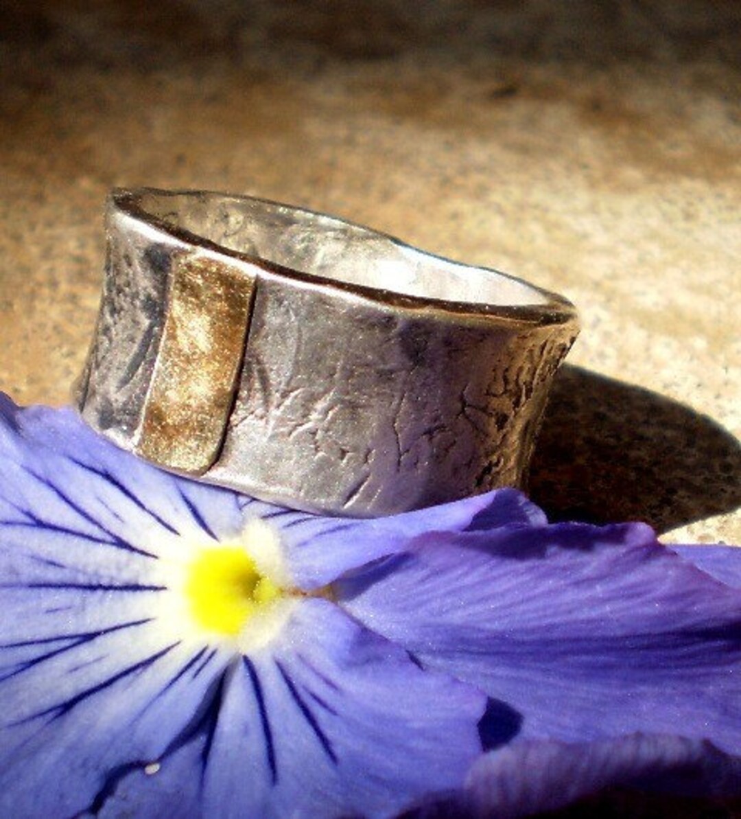 Wedding Band, Man's Wedding Band, Rustic Wedding Ring, Silver and ...