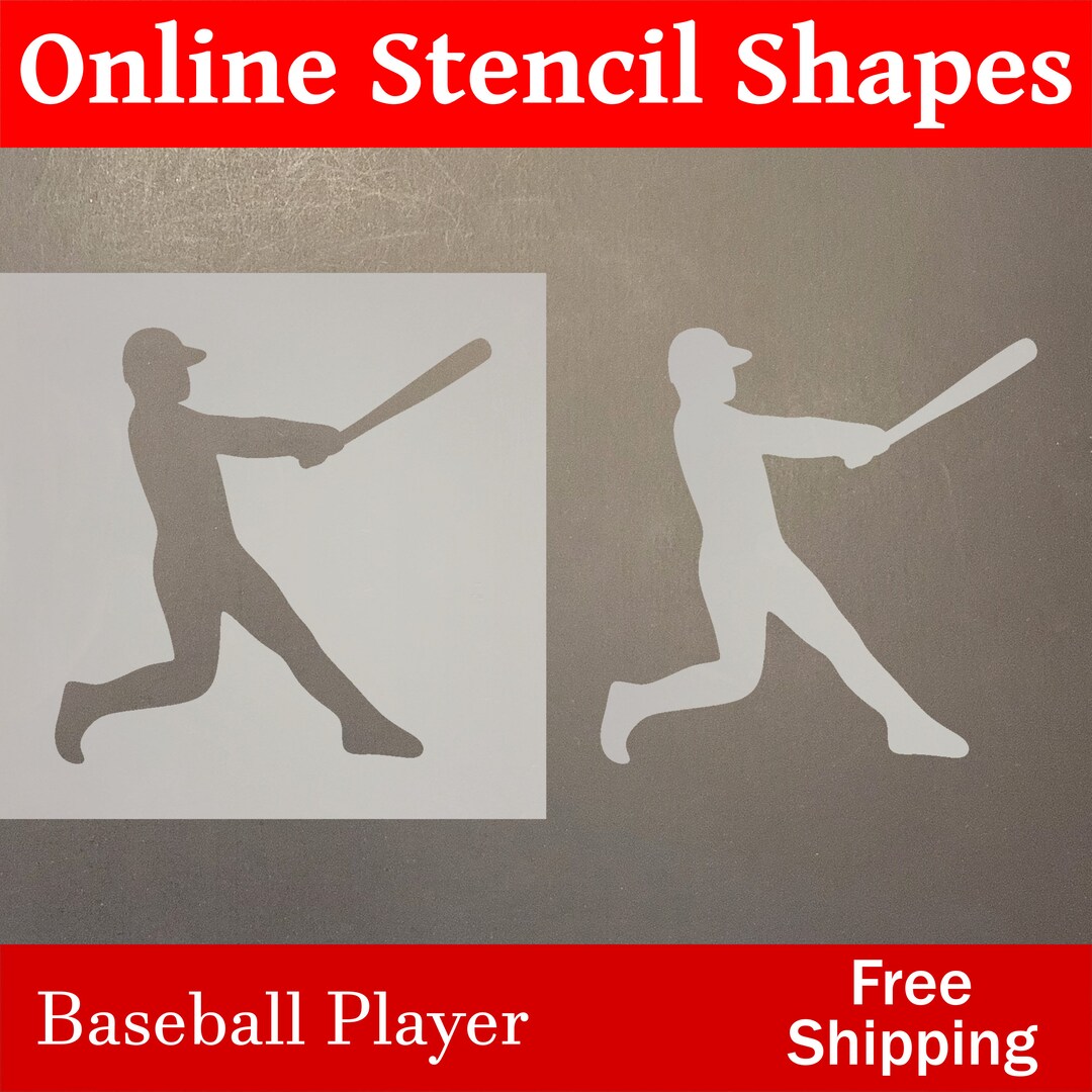 Reusable Baseball Player Mylar Stencil Plastic Art Template - Etsy