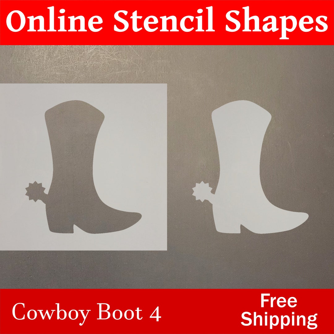 Reusable Cowboy Boot 4 Mylar Stencil Plastic Art Template - Etsy