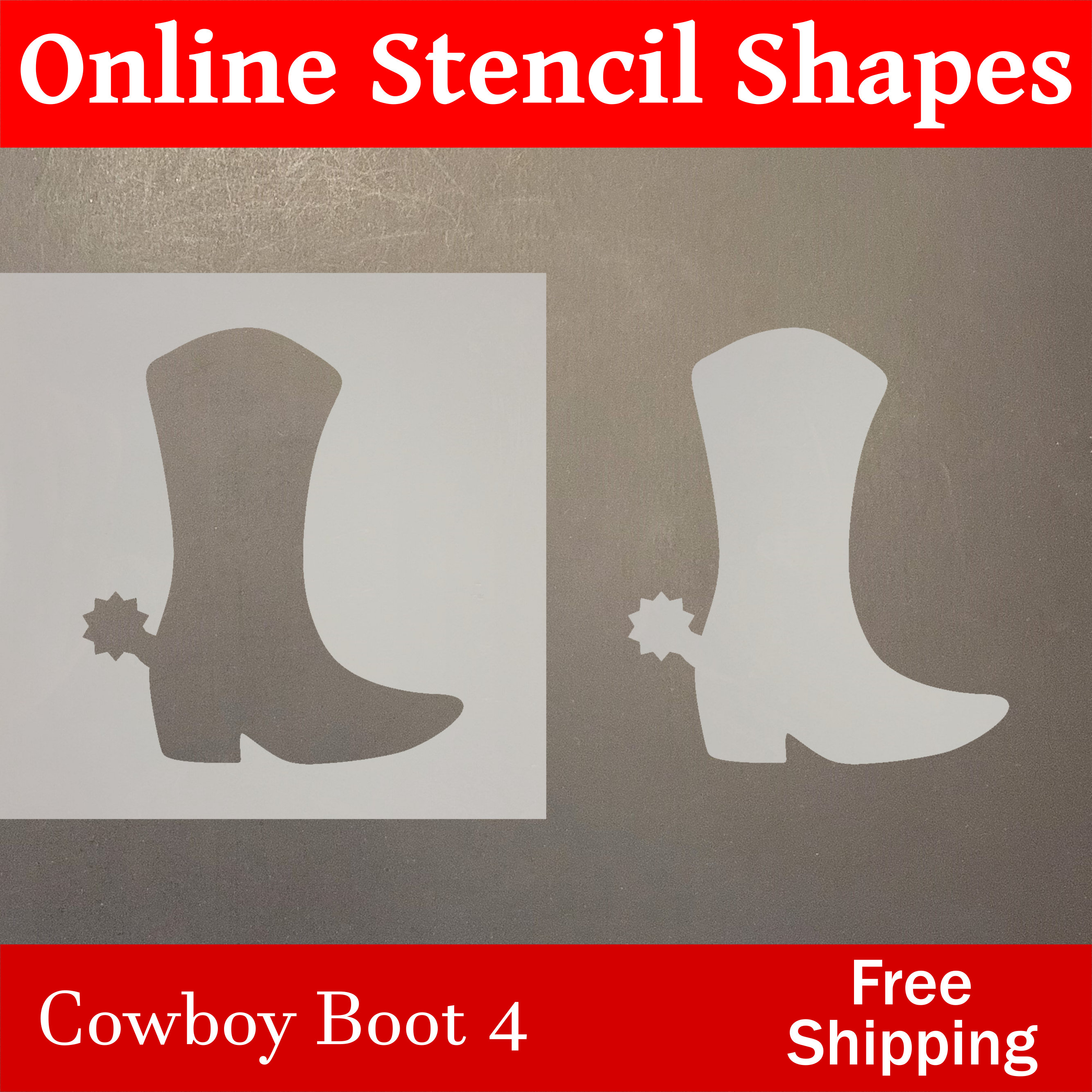 Reusable Cowboy Boot 4 Mylar Stencil Plastic Art Template - Etsy