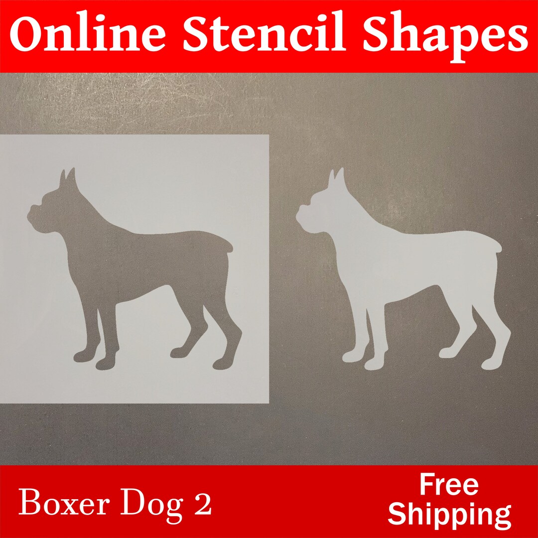 Reusable Boxer Dog 2 Mylar Stencil Plastic Art Template - Etsy