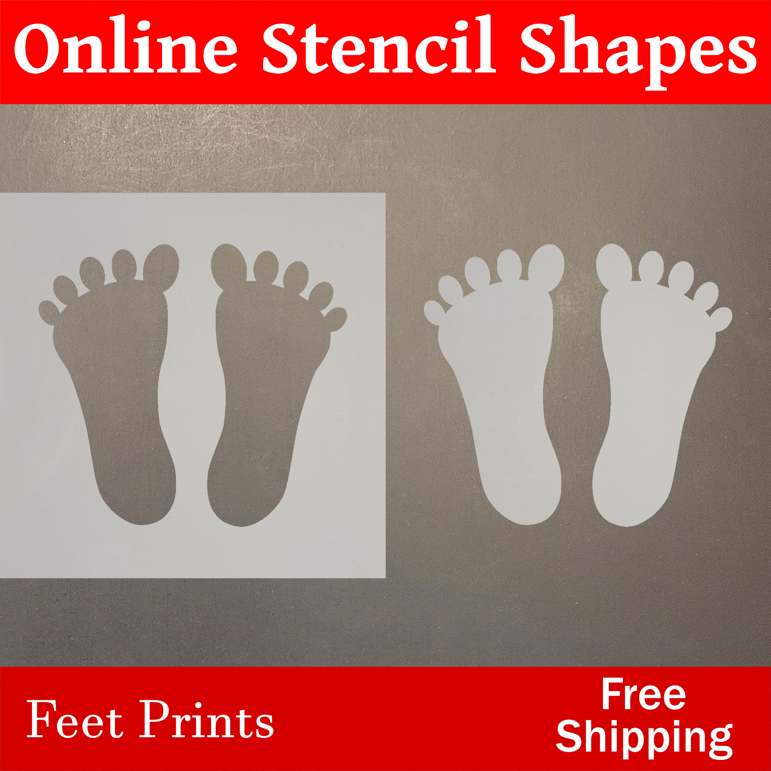 Reusable Feet Prints Mylar Stencil Plastic Art Template - Etsy