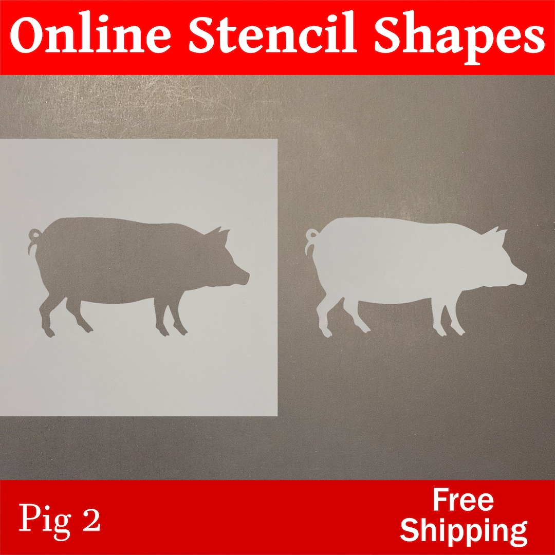 Reusable Pig 2 Mylar Stencil Plastic Art Template - Etsy