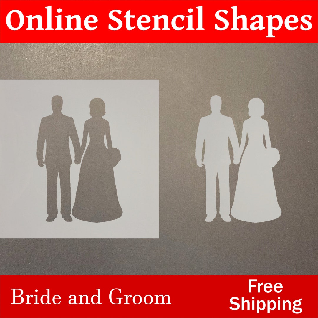 Reusable Bride and Groom Mylar Stencil Plastic Art Template - Etsy