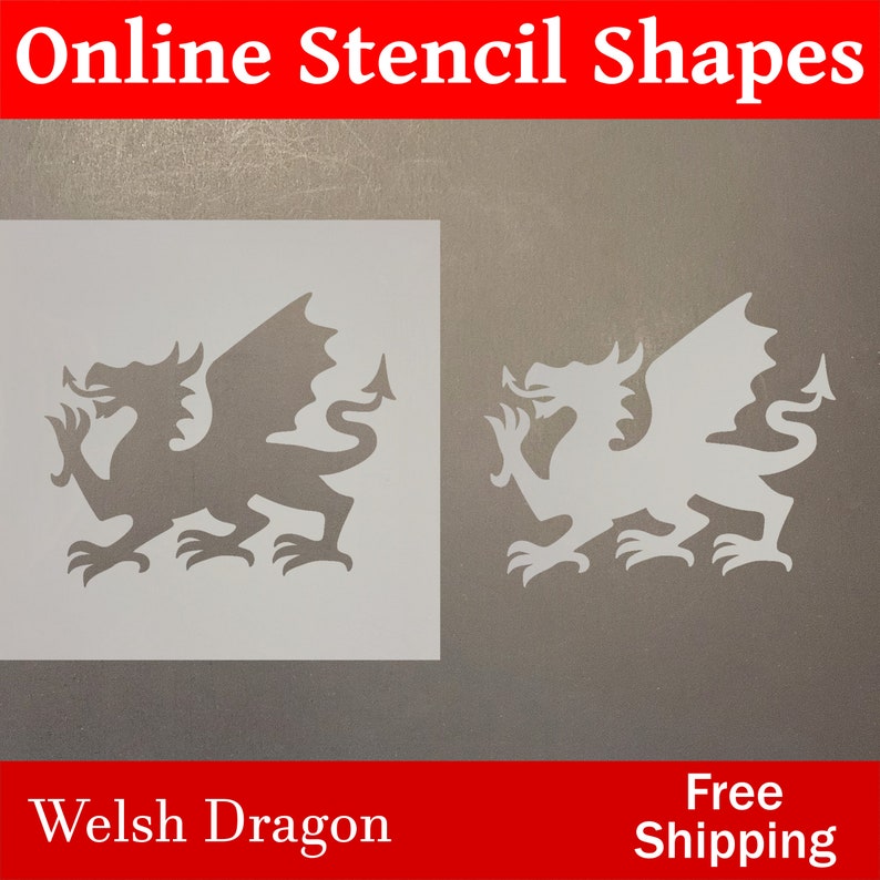 Reusable Welsh Dragon Mylar Stencil Plastic Art Template - Etsy