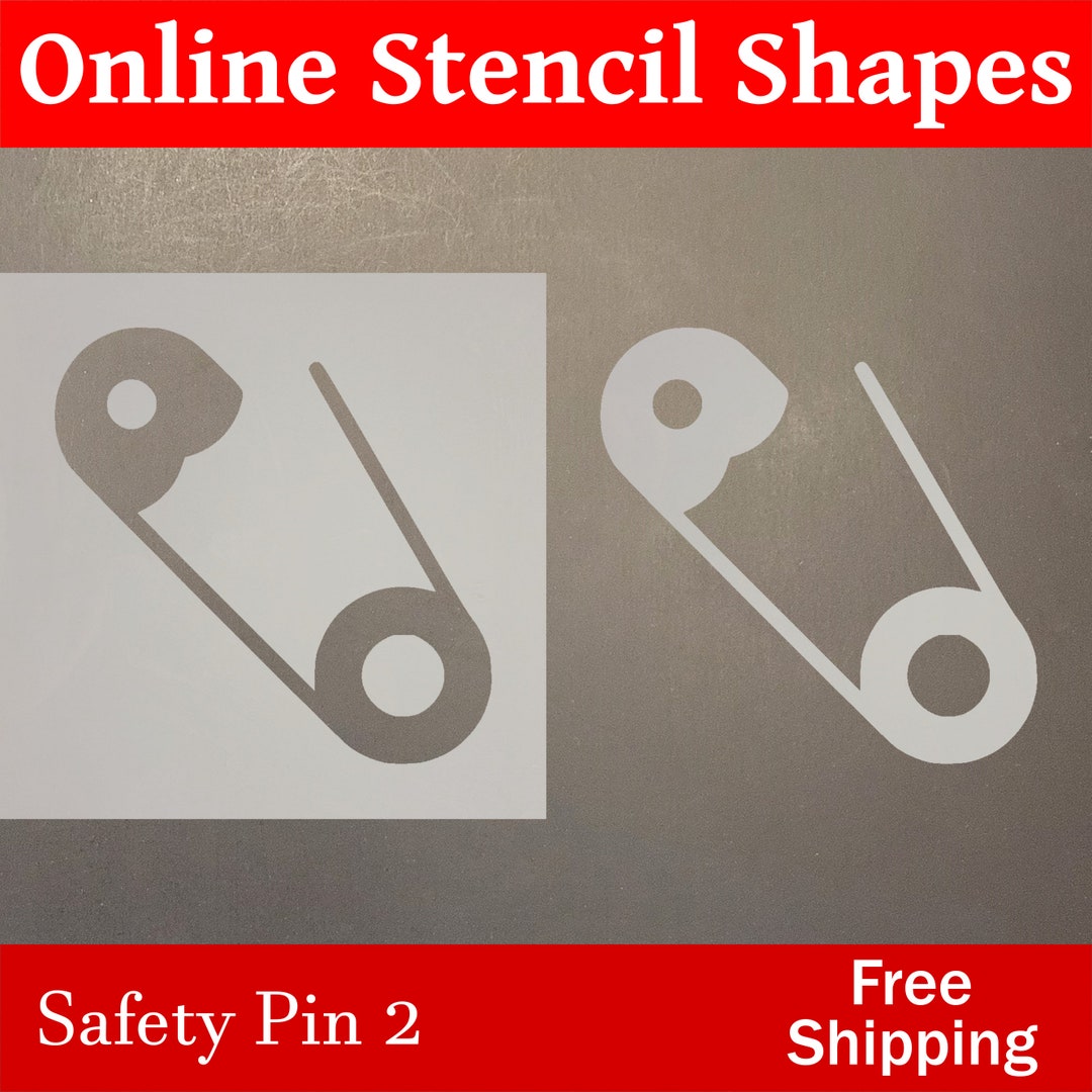 Reusable Safety Pin 2 Mylar Stencil Plastic Art Template - Etsy