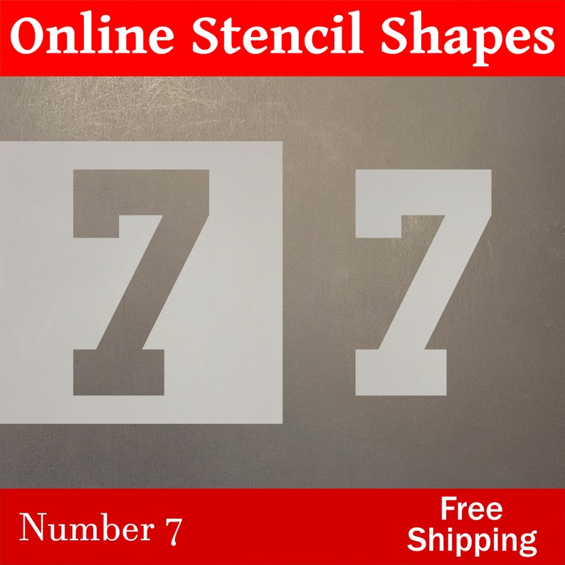 Reusable Number 7 Mylar Stencil Plastic Art Template - Etsy