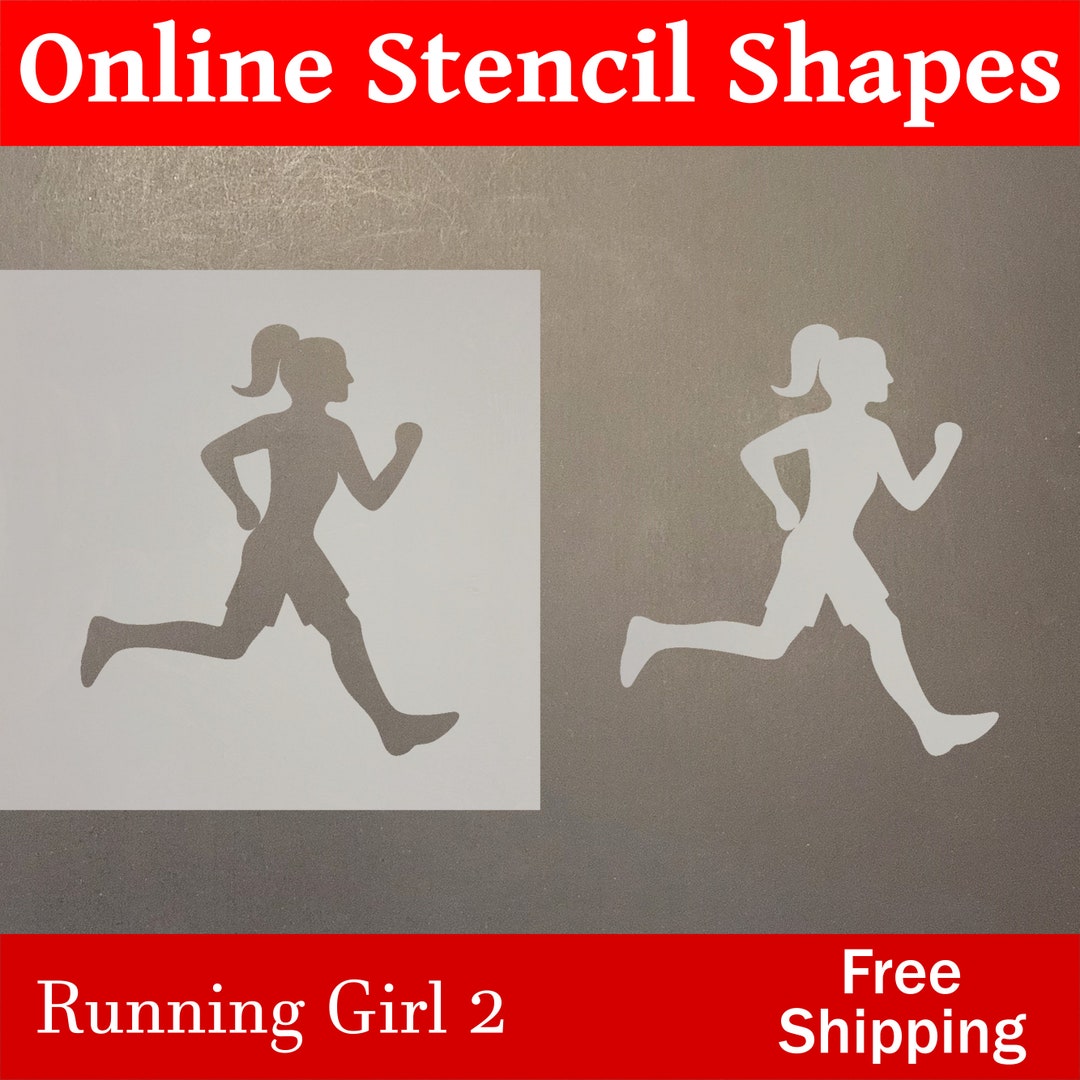 Reusable Running Girl 2 Mylar Stencil Plastic Art Template - Etsy