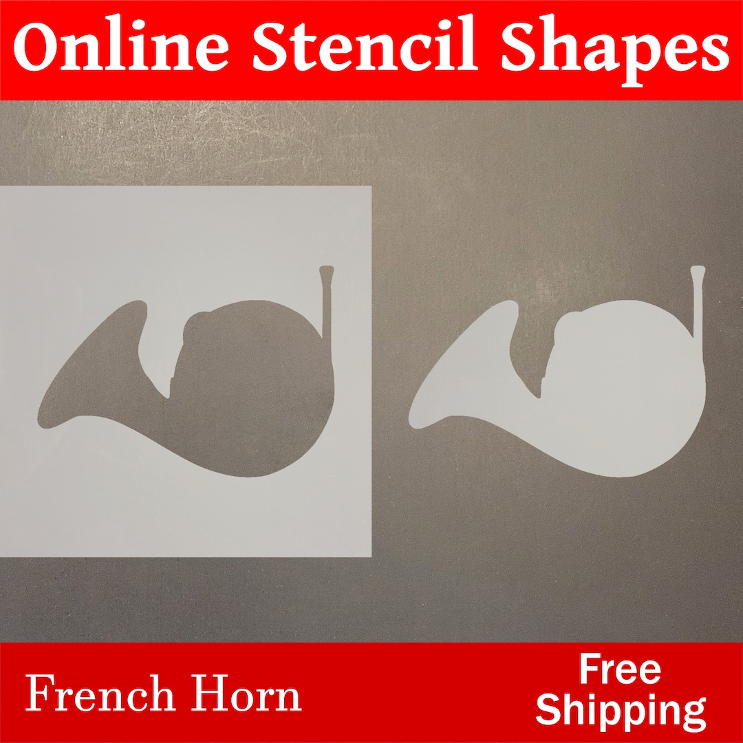 Reusable French Horn Mylar Stencil Plastic Art Template - Etsy