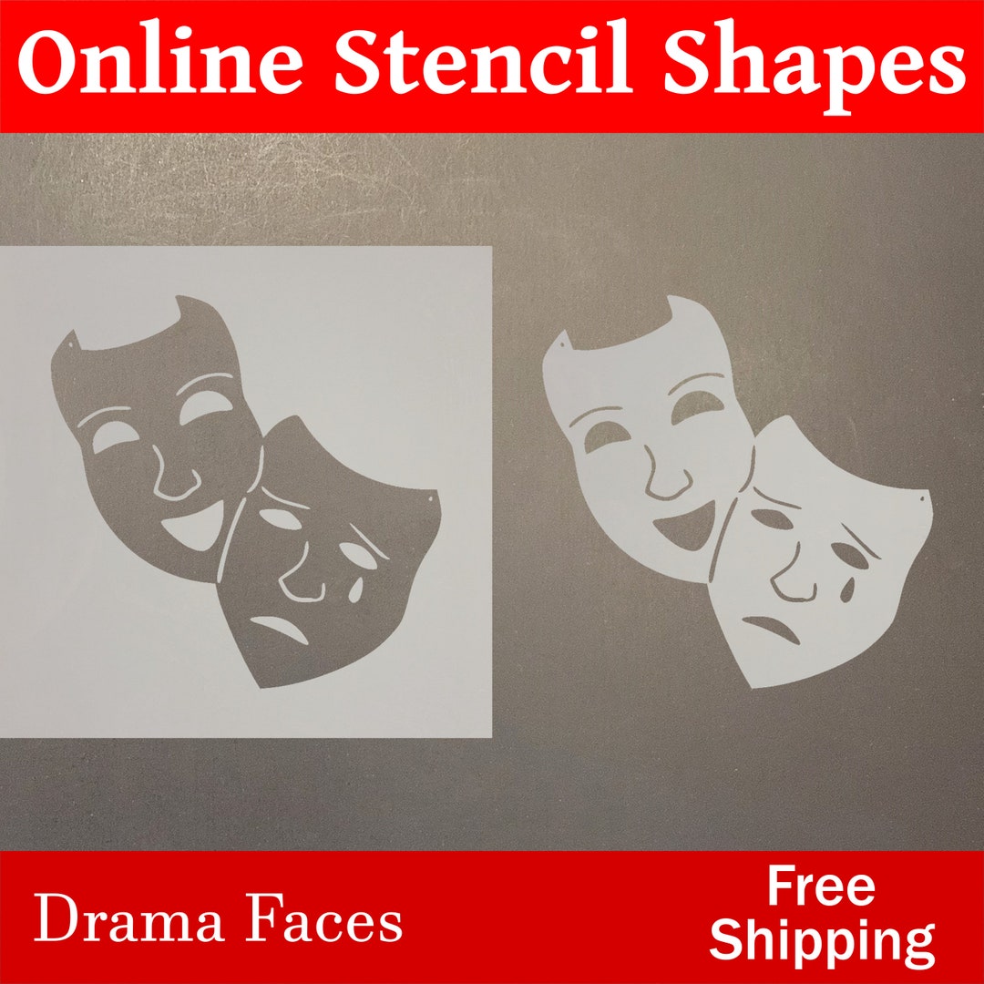 Reusable Drama Faces Mylar Stencil Plastic Art Template - Etsy