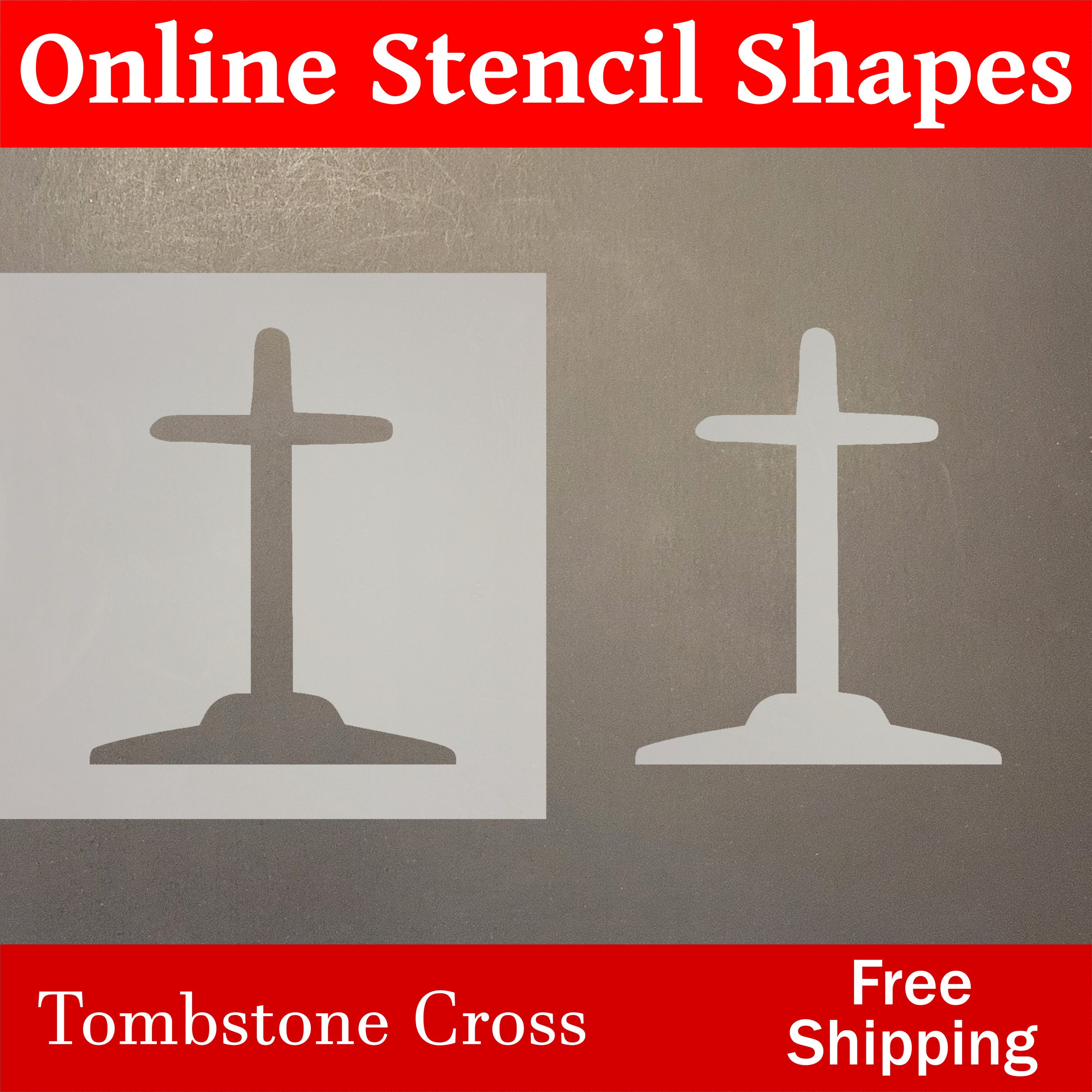 Reusable Tombstone Cross Mylar Stencil Plastic Art Template - Etsy