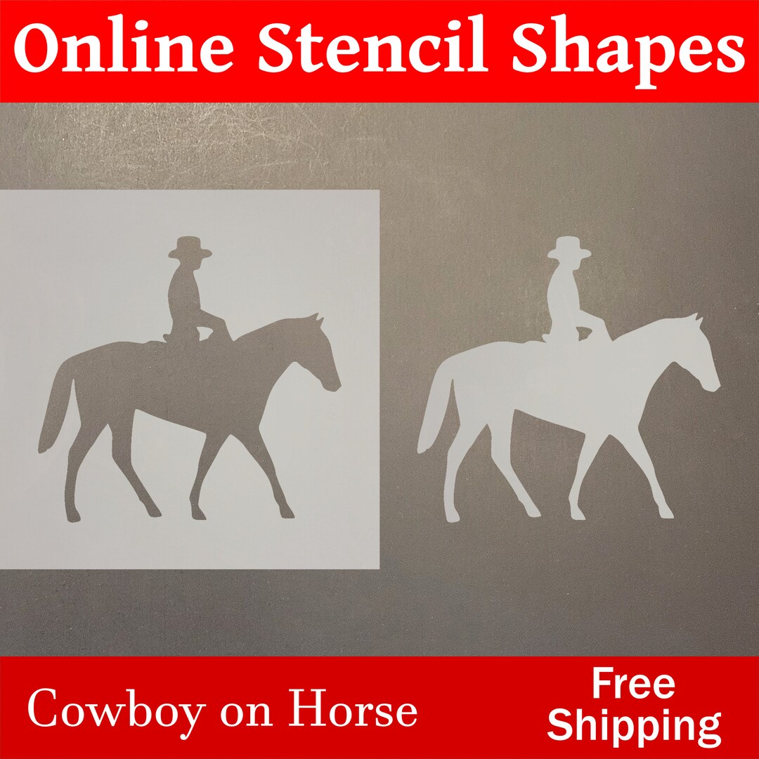 Reusable Cowboy on Horse Mylar Stencil Plastic Art Template - Etsy