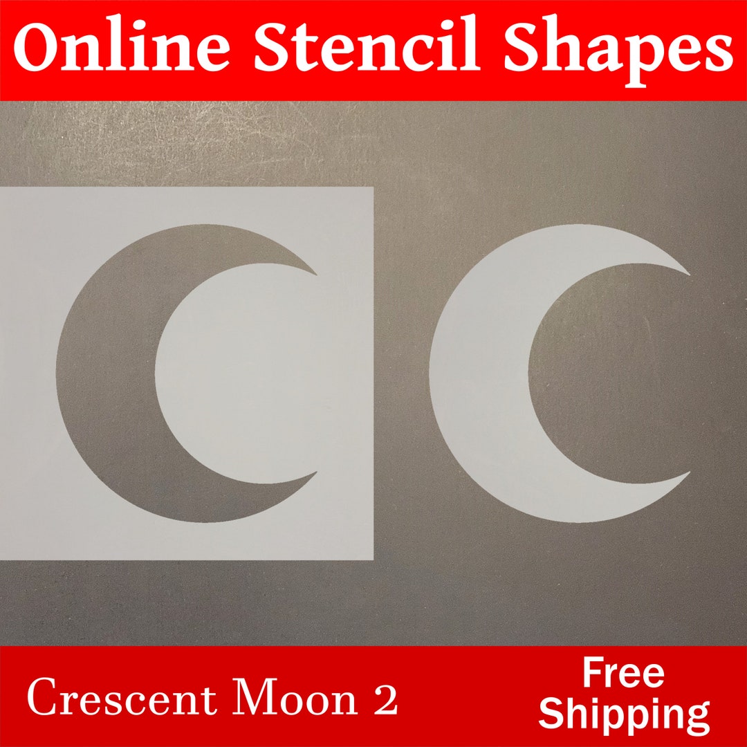 Reusable Crescent Moon 2 Mylar Stencil Plastic Art Template - Etsy