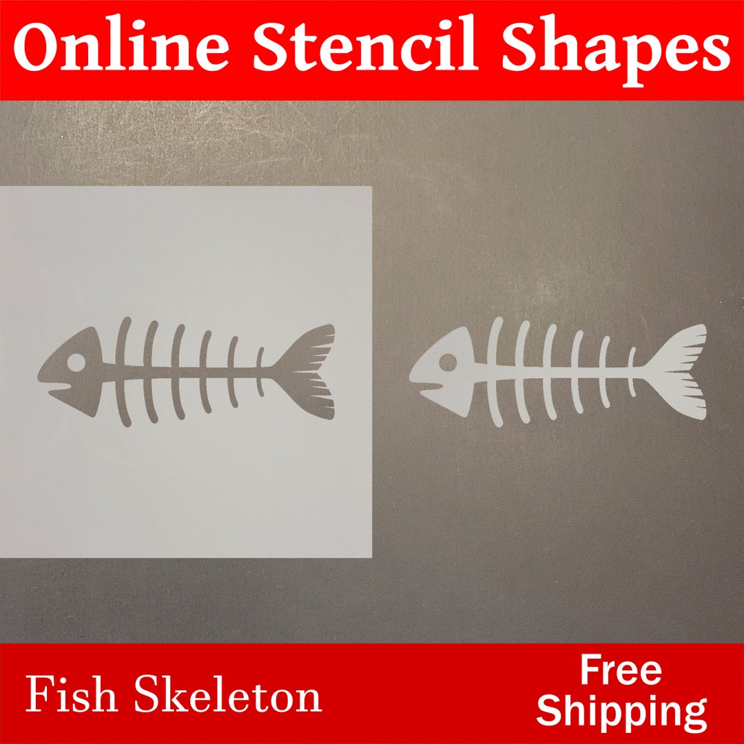 Reusable Fish Skeleton Mylar Stencil Plastic Art Template - Etsy