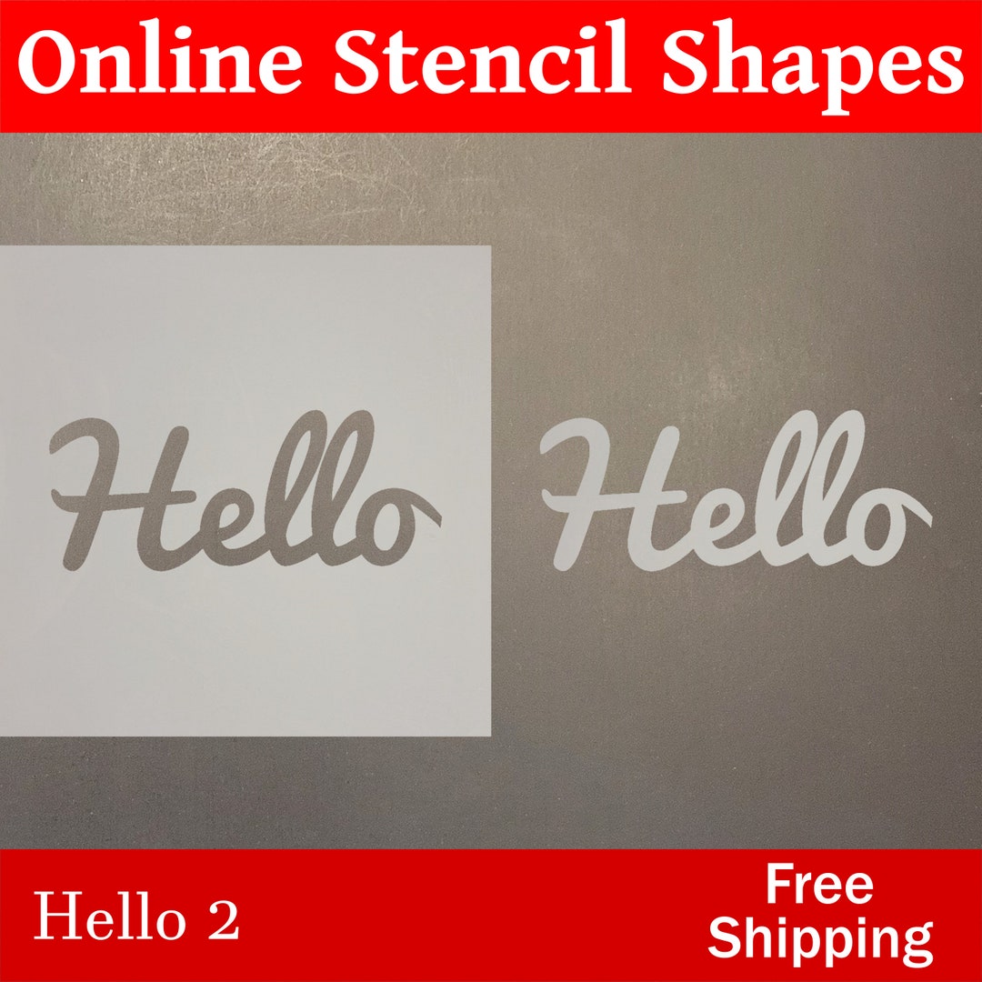 Reusable Hello 2 Mylar Stencil Plastic Art Template - Etsy