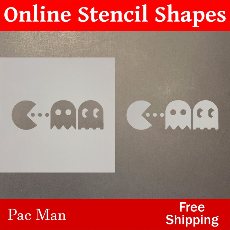 Reusable Pac Man Mylar Stencil Plastic Art Template - Etsy