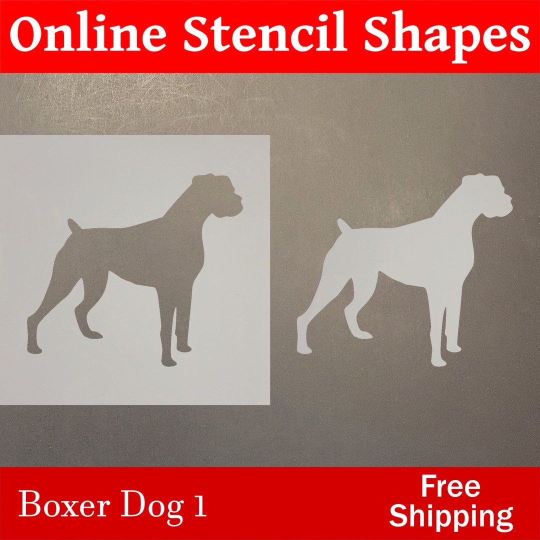 Reusable Boxer Dog 1 Mylar Stencil Plastic Art Template - Etsy