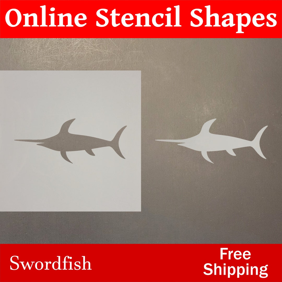 Reusable Swordfish Mylar Stencil Plastic Art Template - Etsy