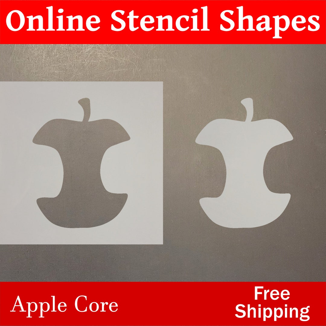 Reusable Apple Core Mylar Stencil Plastic Art Template - Etsy