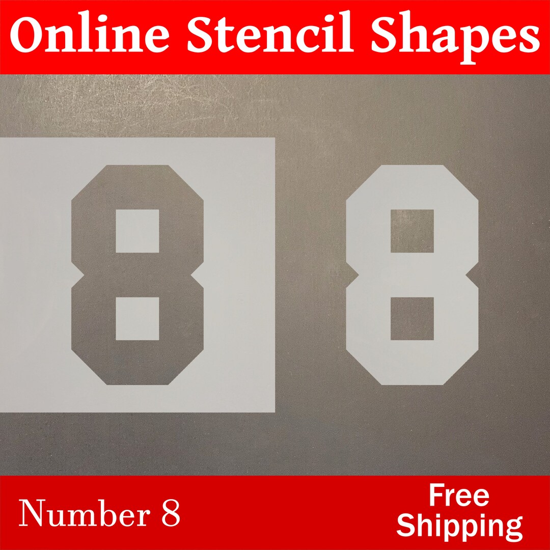 Reusable Number 8 Mylar Stencil Plastic Art Template - Etsy