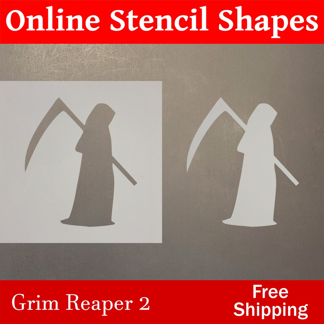 Reusable Grim Reaper 2 Mylar Stencil Plastic Art Template - Etsy