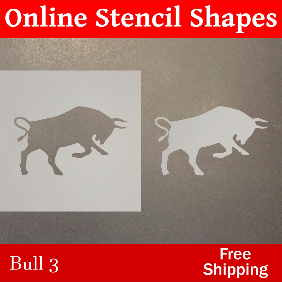 Reusable Bull 3 Mylar Stencil Plastic Art Template - Etsy