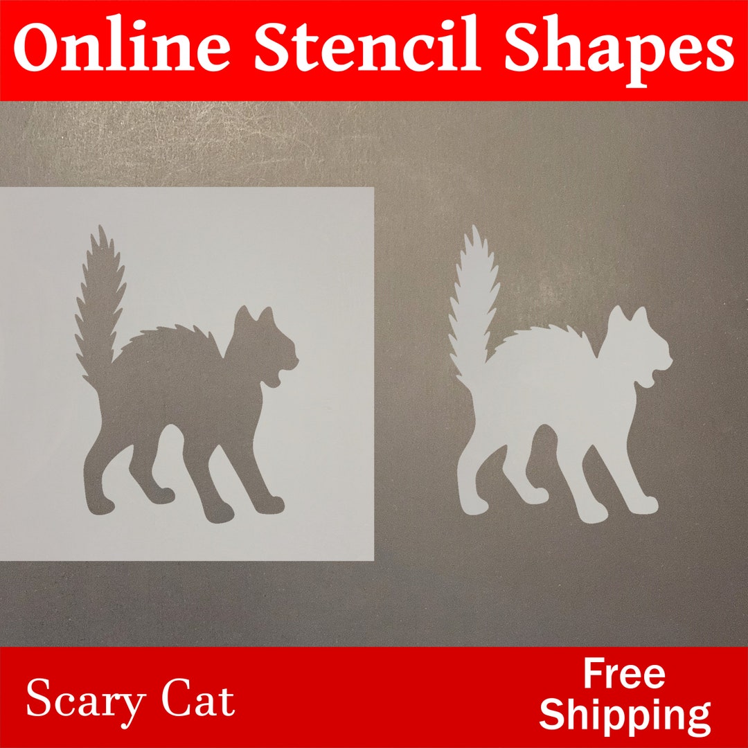 Reusable Scary Cat Mylar Stencil Plastic Art Template - Etsy