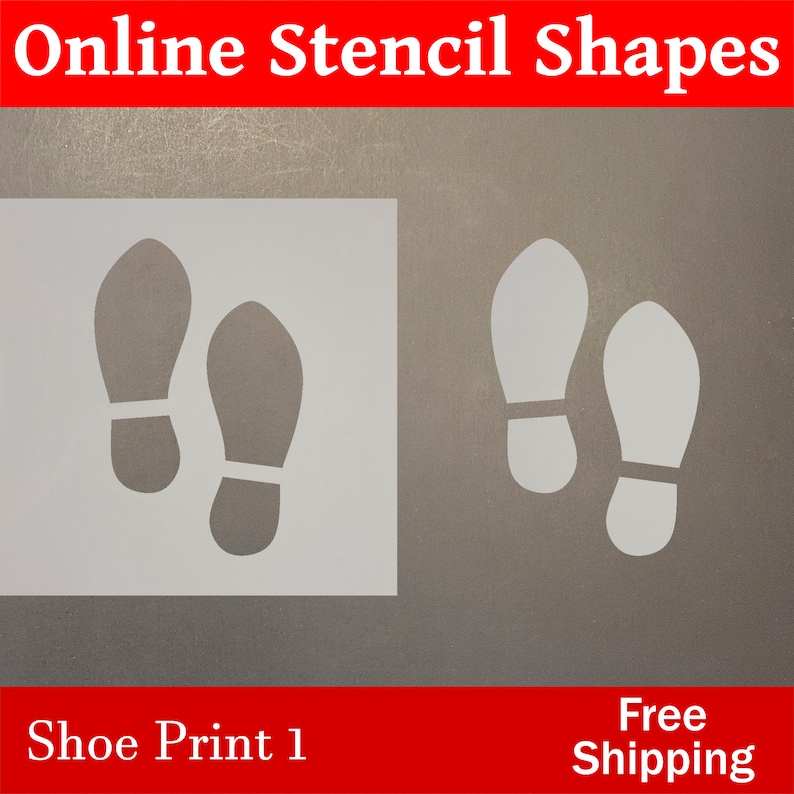 Reusable Shoe Print 1 Mylar Stencil Plastic Art Template - Etsy