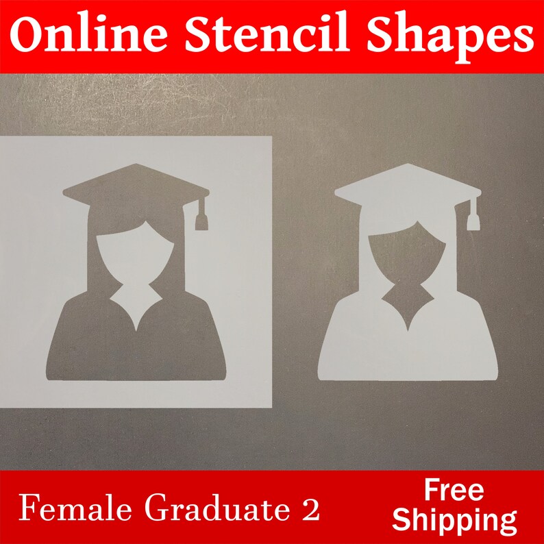 Reusable Female Graduate 2 Mylar Stencil Plastic Art Template - Etsy