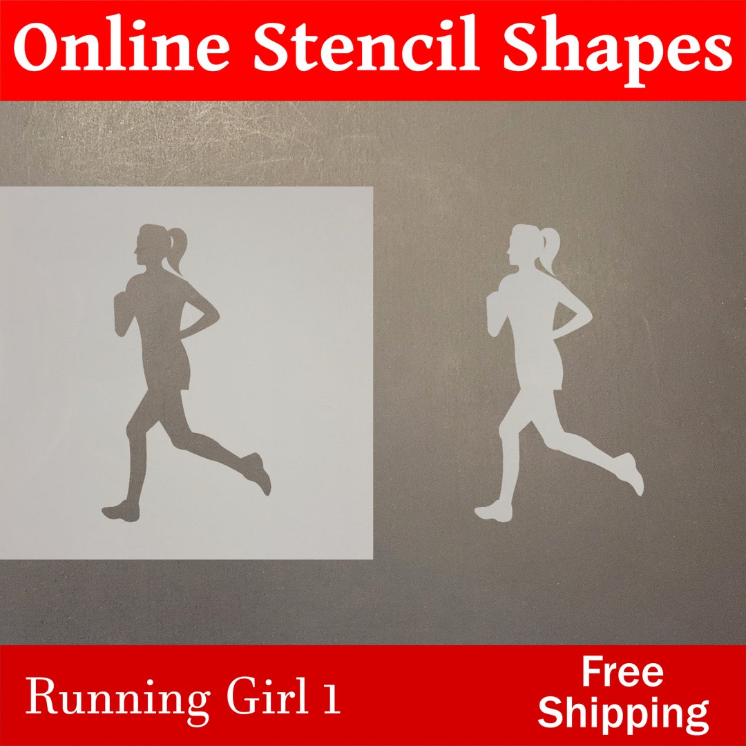 Reusable Running Girl 1 Mylar Stencil Plastic Art Template - Etsy