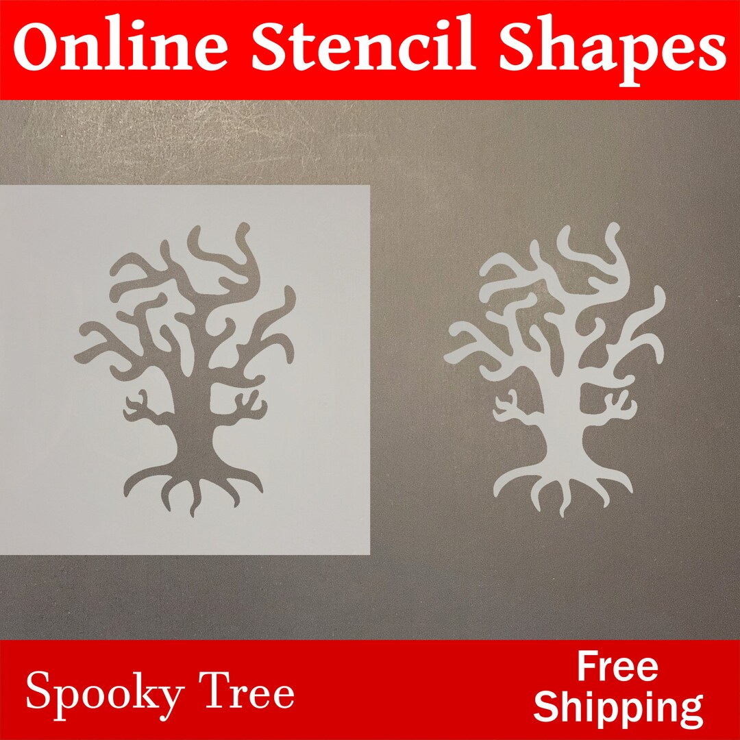 Reusable Spooky Tree Mylar Stencil Plastic Art Template - Etsy