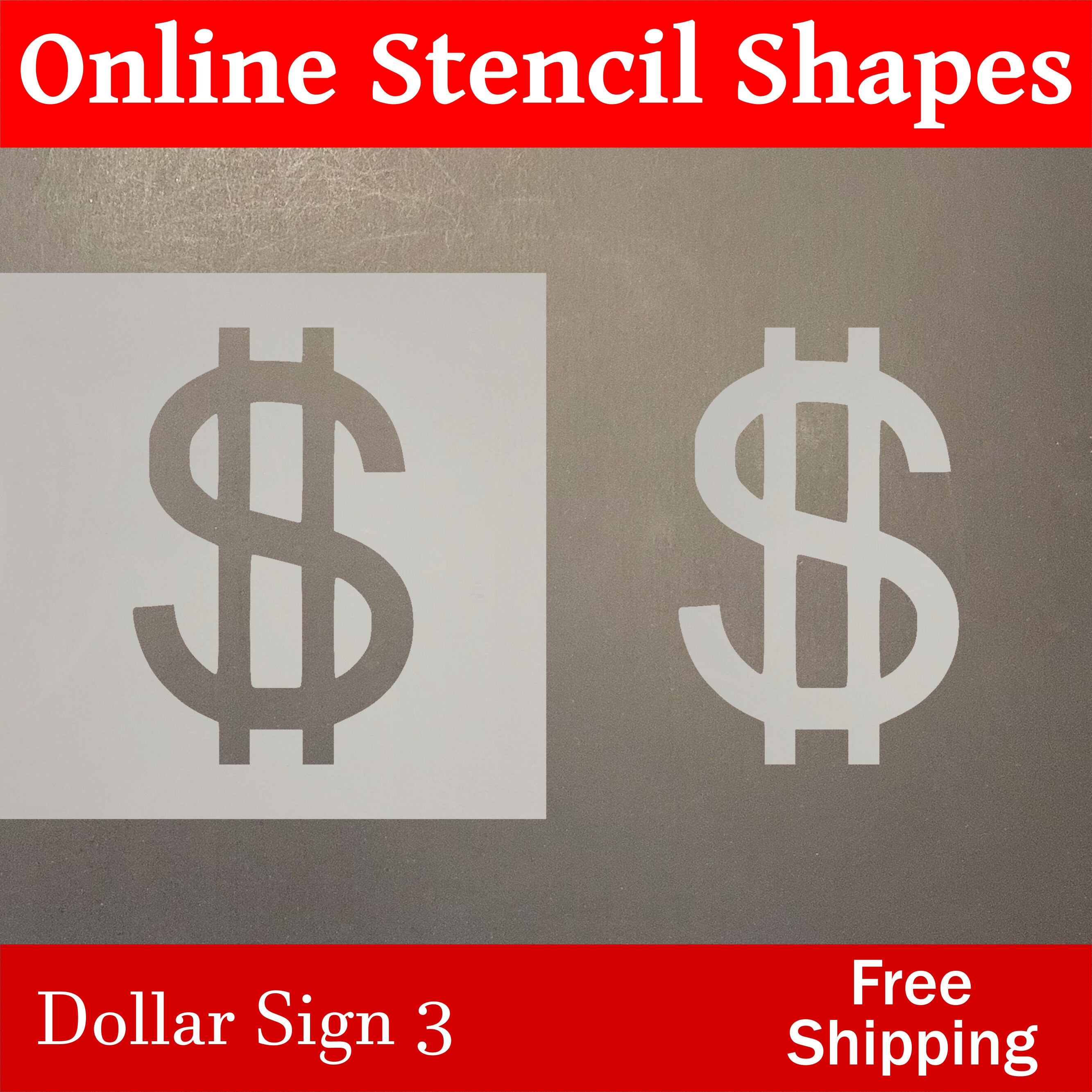 Reusable Dollar Sign 3 Mylar Stencil Plastic Art Template - Etsy