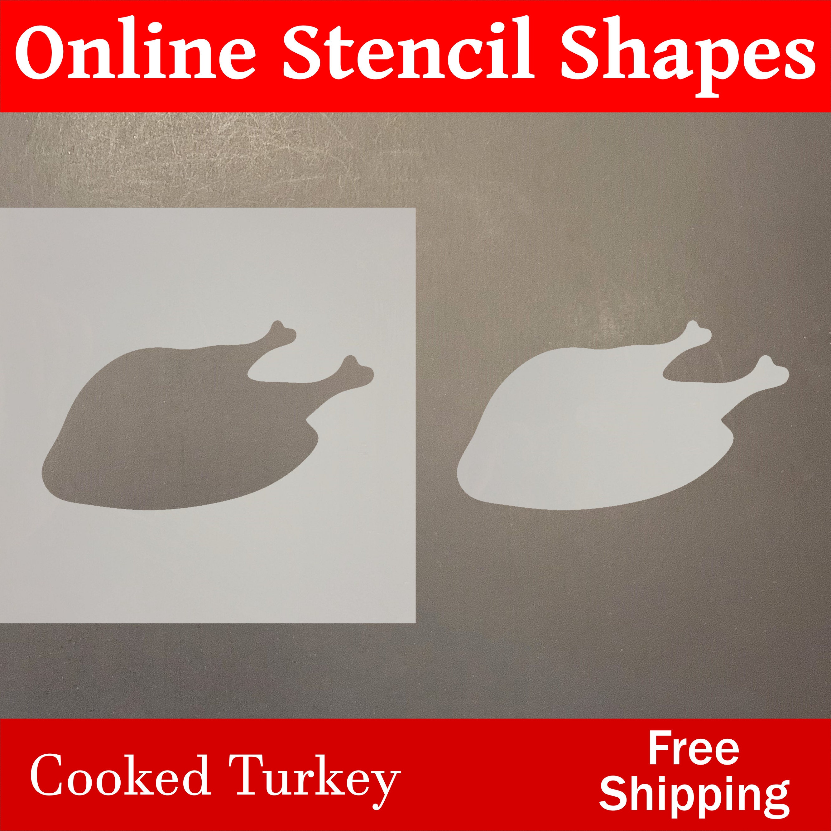 Reusable Cooked Turkey Mylar Stencil Plastic Art Template - Etsy