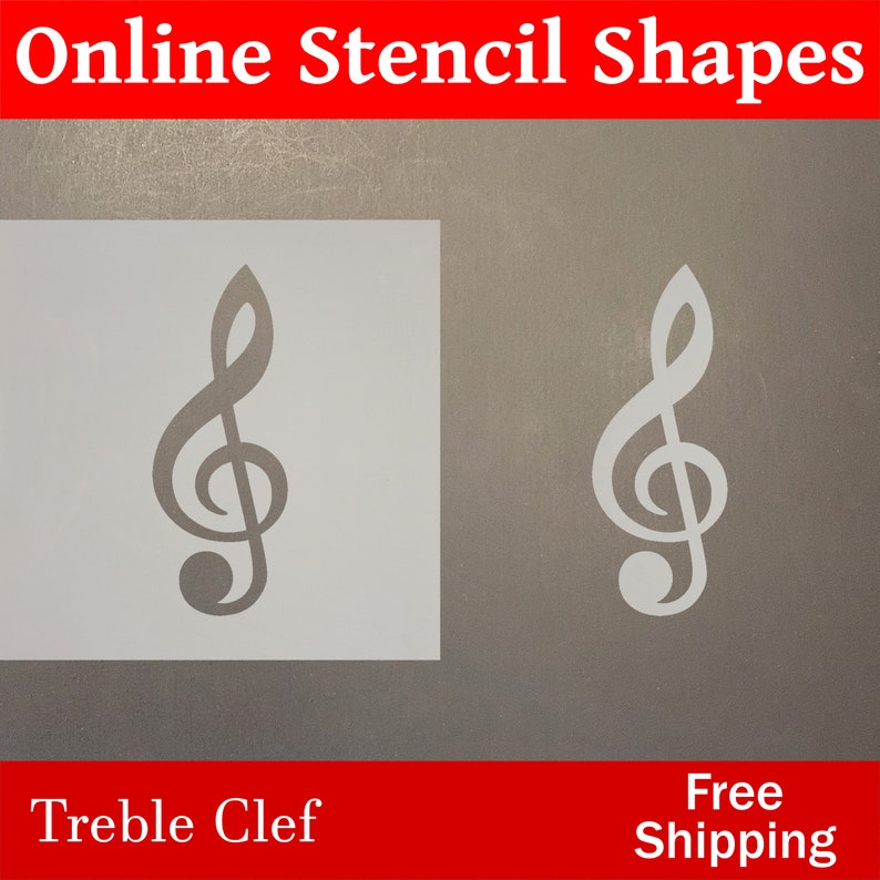 Reusable Treble Clef Mylar Stencil Plastic Art Template - Etsy